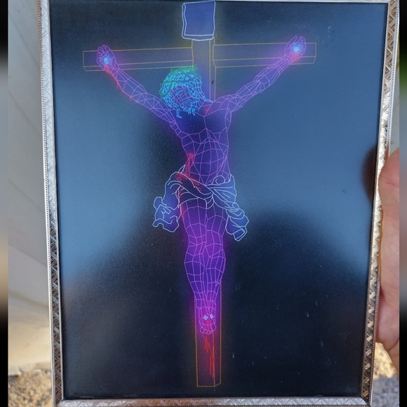 Art | Neon Jesus Christ Crucifixion Art Print By Neon Nicho | Poshmark